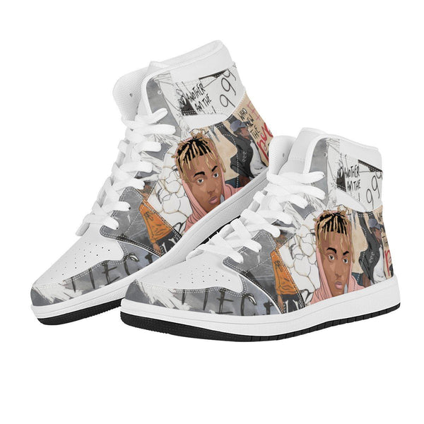 Juice Wrld High Top Sneaker - White - noxfan