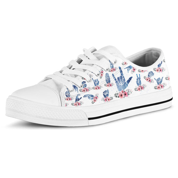 American Sign Language Love Canvas Shoes - noxfan