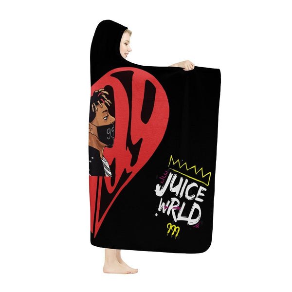 Shop Juice Wrld 9️9️9️ Custom Hooded Blanket - noxfan